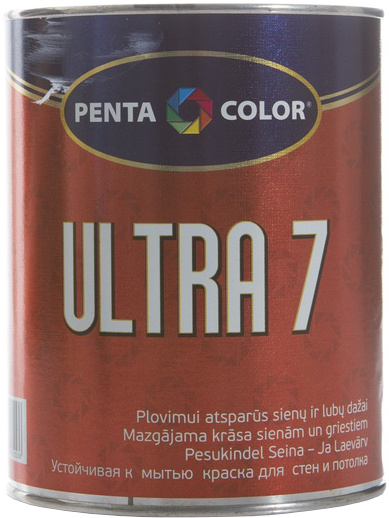 Dispersioonvärv Pentacolor Ultra 7, valge, 1 l - K-rauta